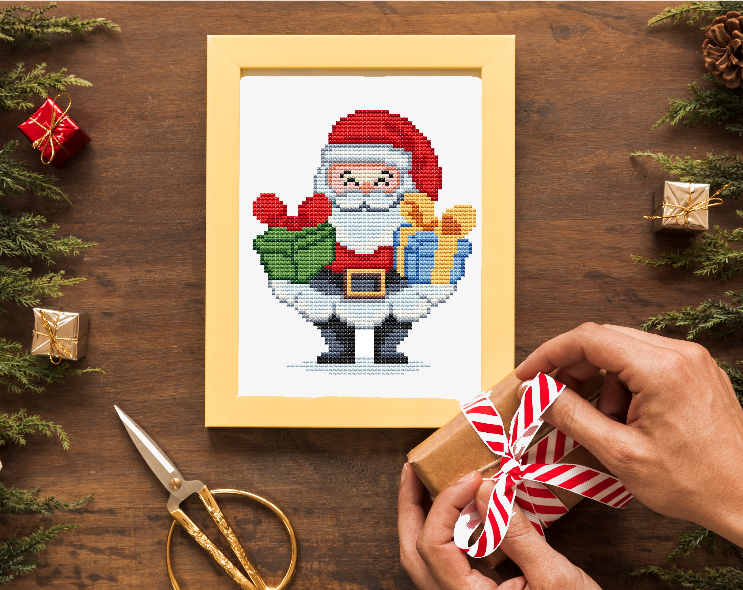 SET of 4 Funny Christmas Santa Cross Stitch Pattern Easy Cute - Etsy