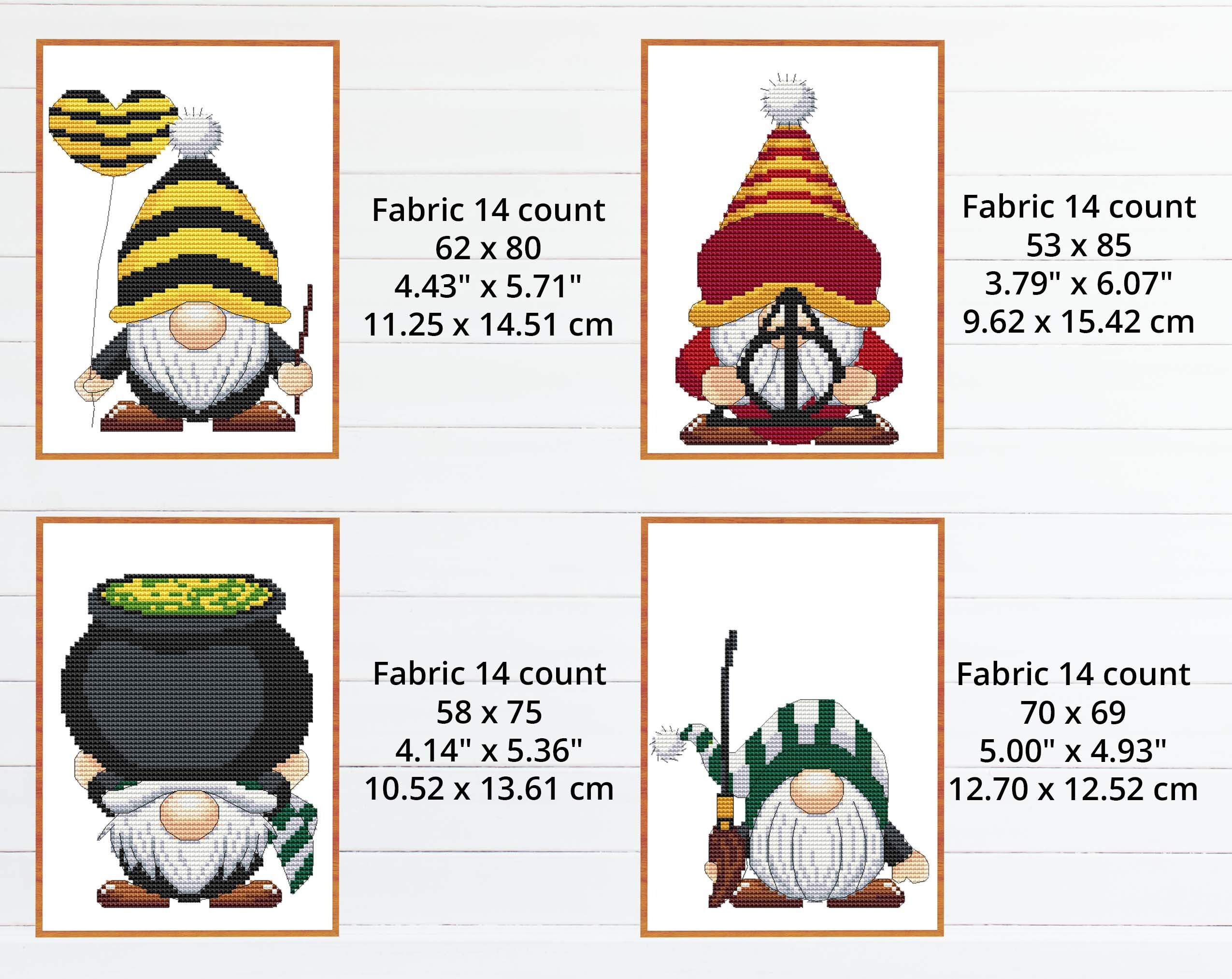 SET of 12 Funny Wizard Gnomes Cross Stitch Pattern Easy Cute - Etsy