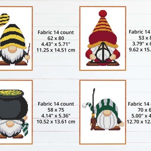 SET of 12 Funny Wizard Gnomes Cross Stitch Pattern Easy Cute - Etsy