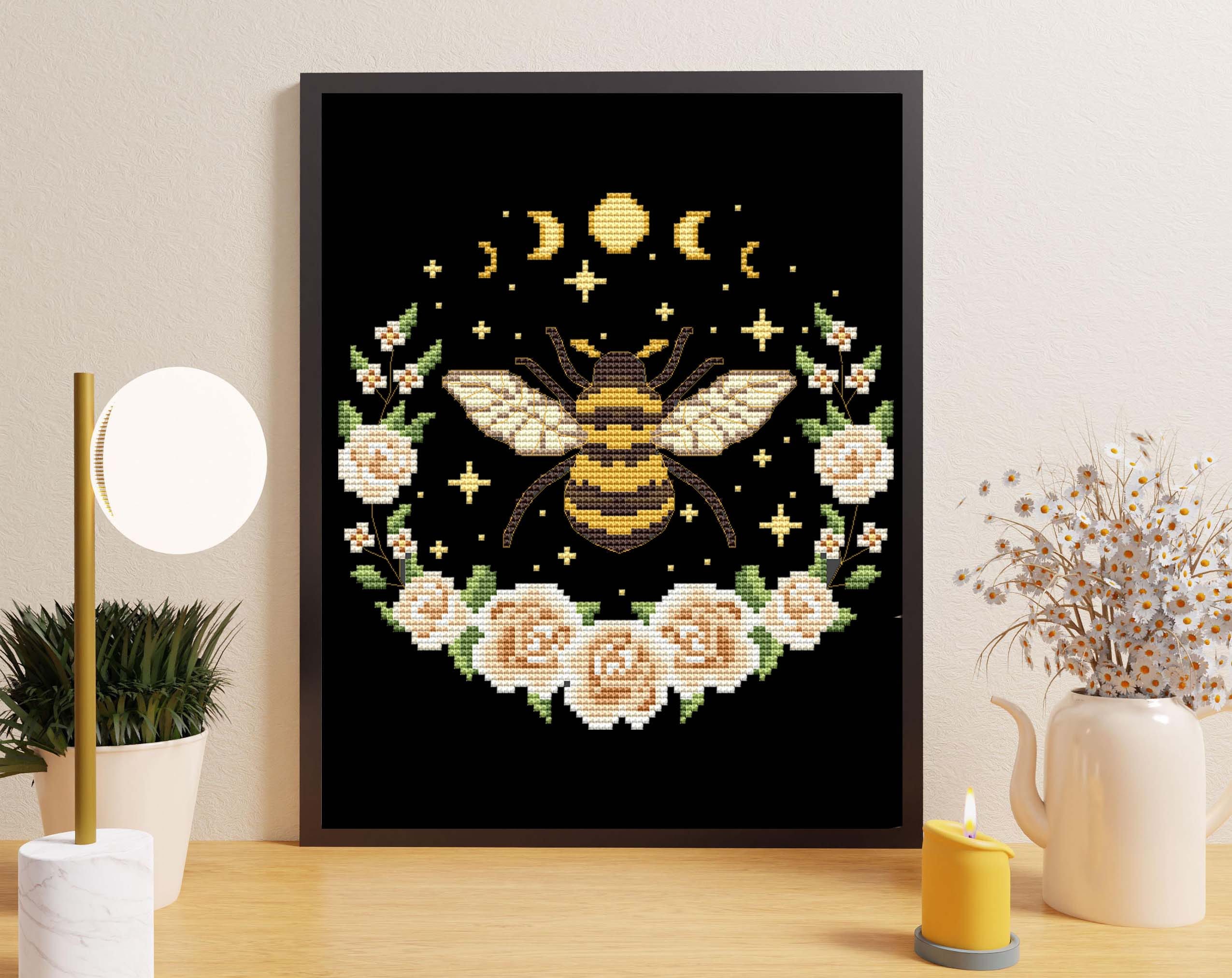 Witch Celestial Bee Cross Stitch Pattern. Mystic Magic Insect - Etsy