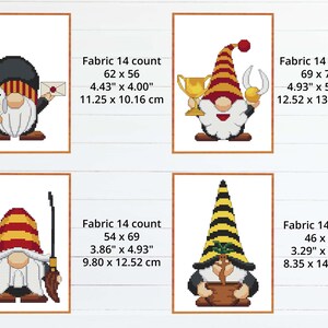 SET of 12 Funny Wizard Gnomes Cross Stitch Pattern Easy Cute - Etsy