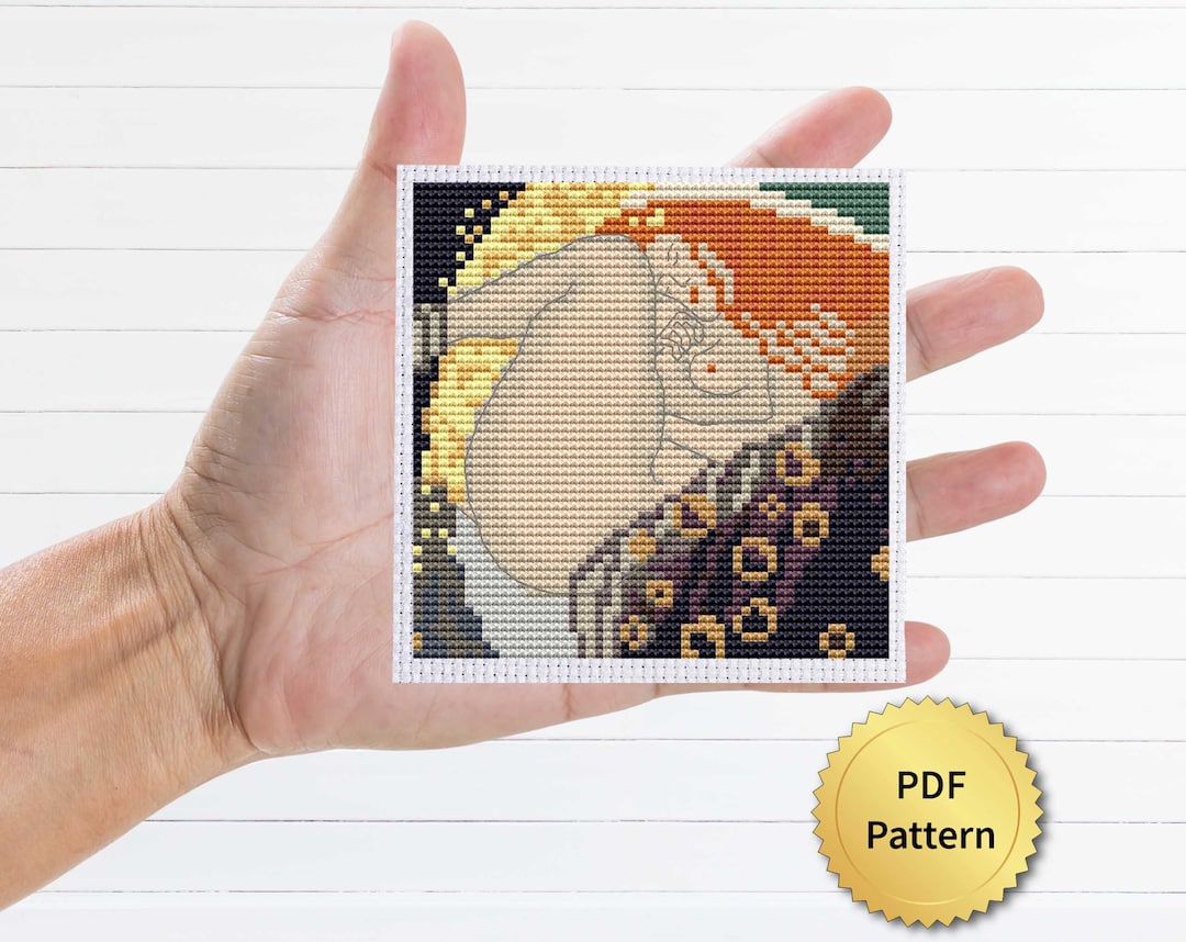 Tiny Danae by Gustav Klimt Cross Stitch Pattern. Miniature Art Cross ...