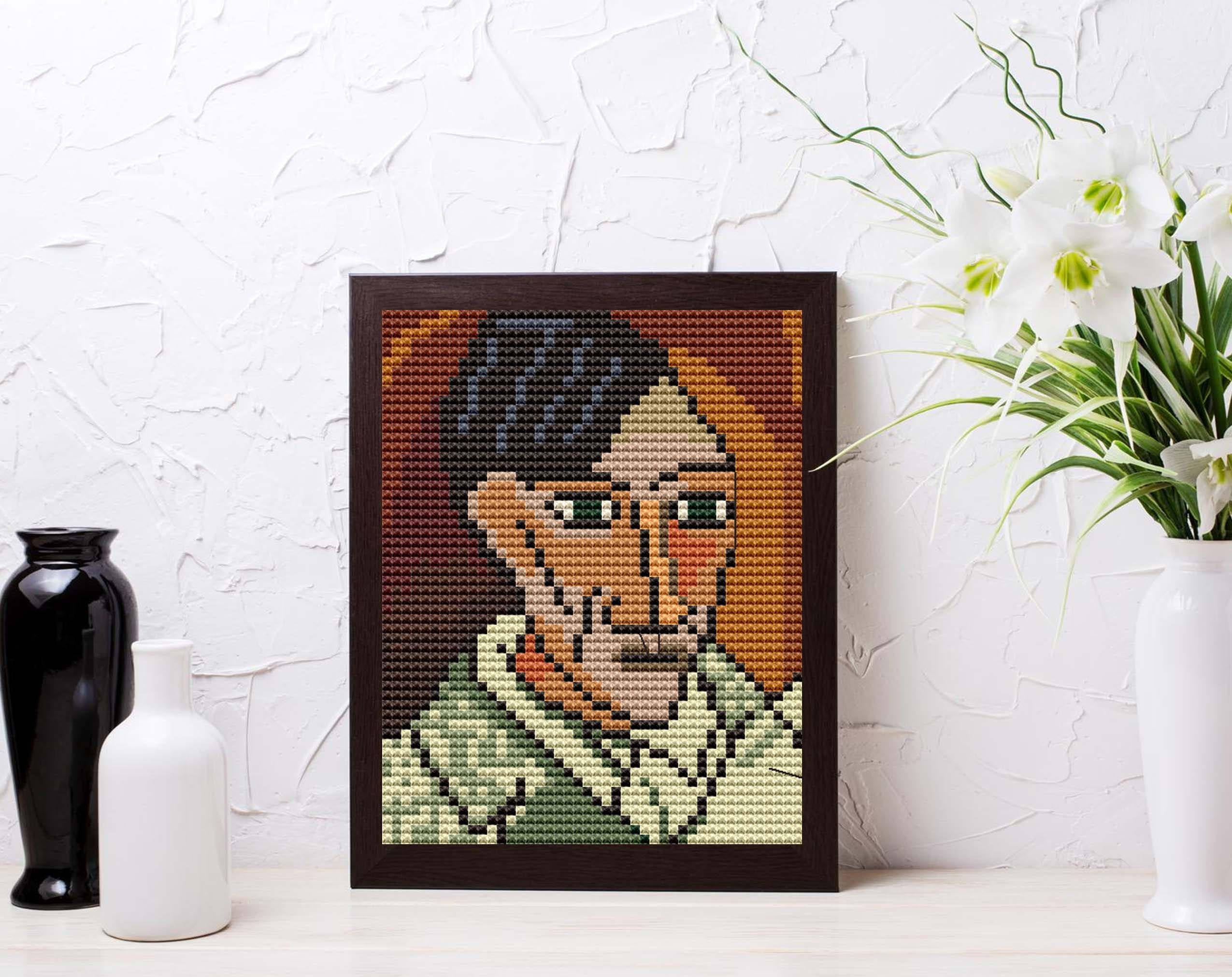 Tiny Self-portrait by Pablo Picasso Cross Stitch Pattern, Easy for ...
