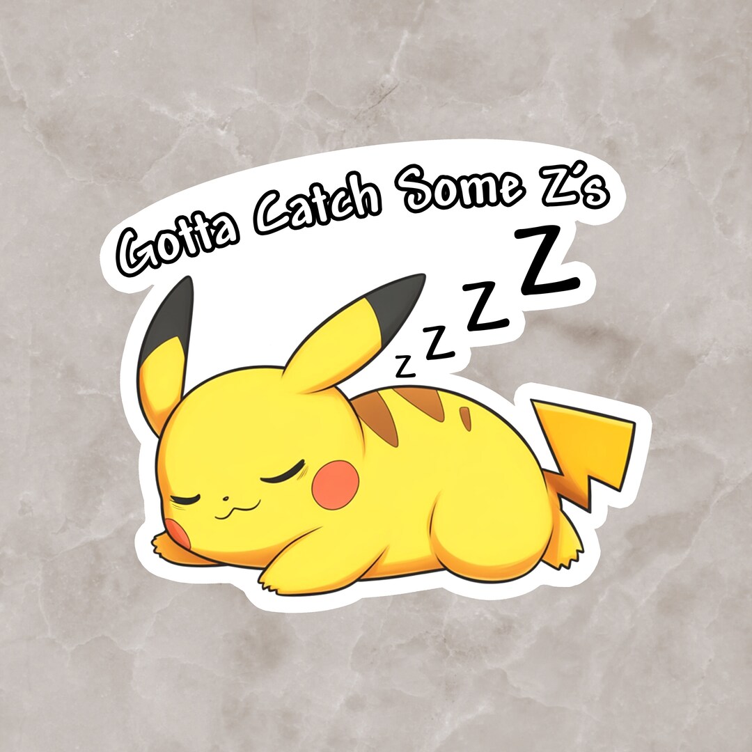 Pikachu - Sleeping Pikachu - Cute Pokemon - Pokemon Sticker - Pikachu ...