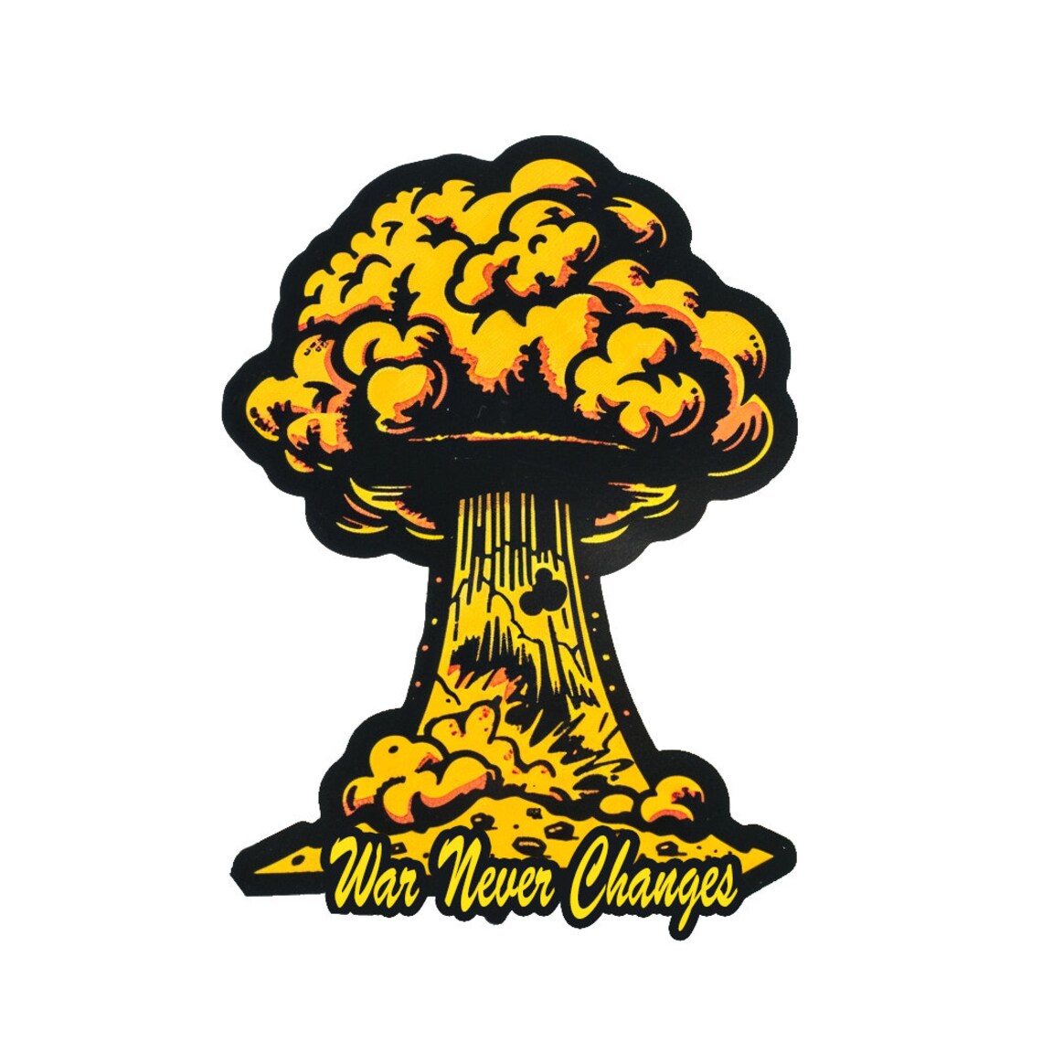 War Never Changes - Fallout Sticker - Fallout New Vegas - Nuke ...