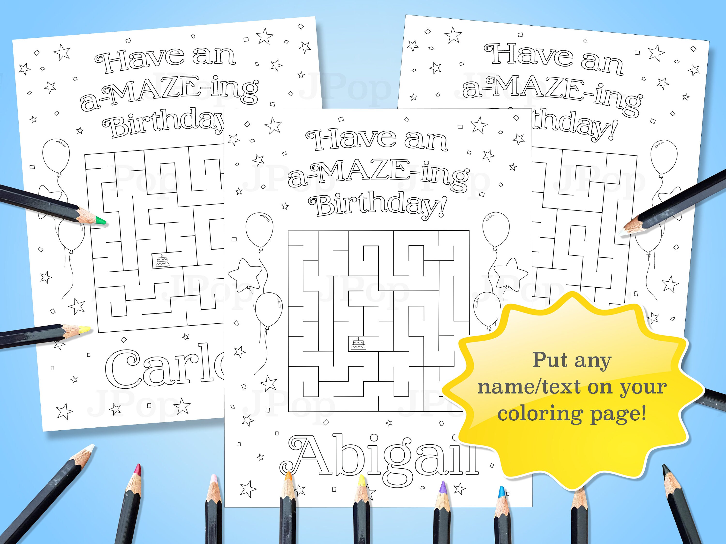 Printable Personalized Coloring Pages Maze Coloring Pages Maze ...