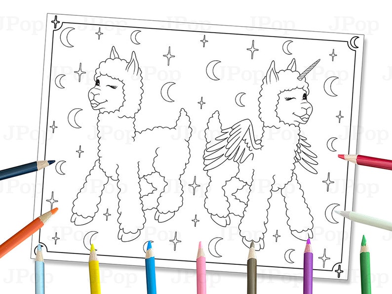Printable Kawaii Alpacas Coloring Pages - Kawaii Alpacas - Printable ...