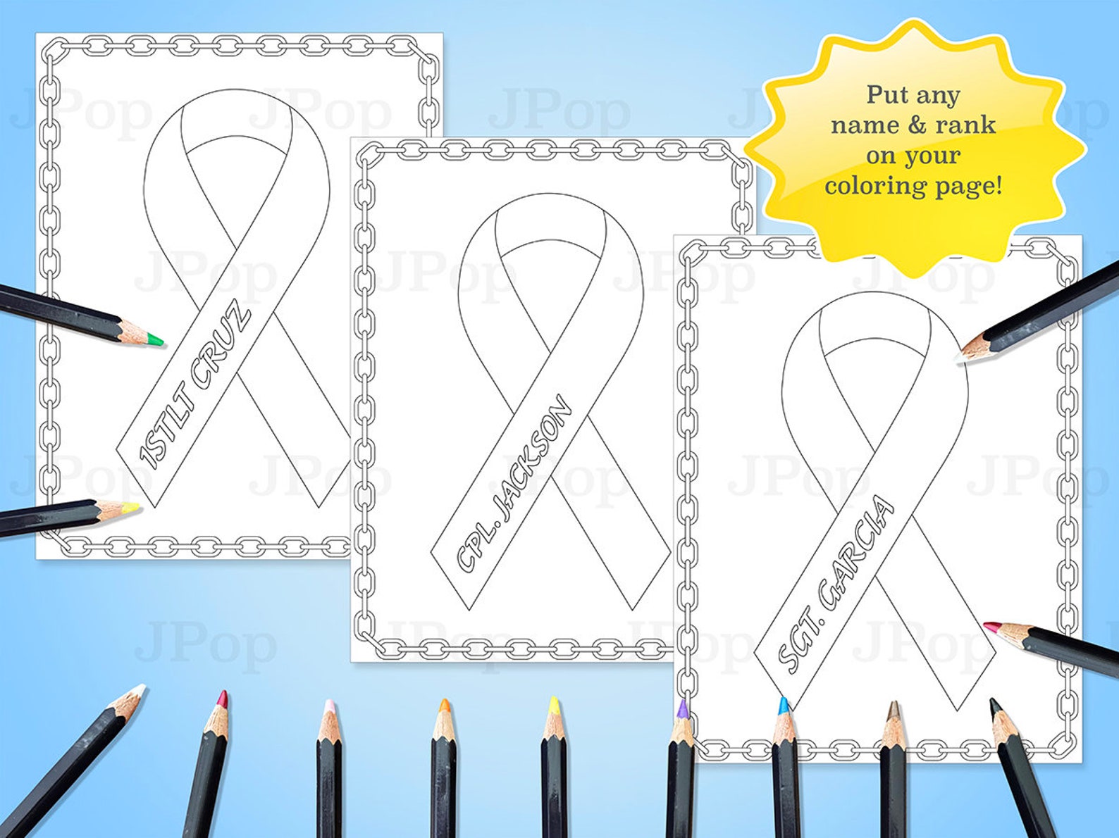 Personalized US Marine Corps Coloring Pages: Military Kids (digital ...