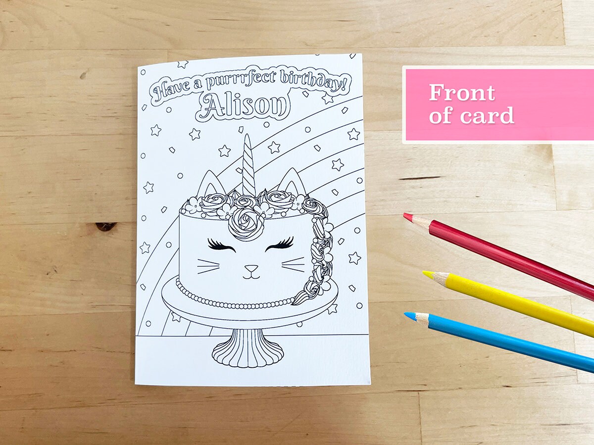 Printable Birthday Card - Unicorn Coloring Page - Unicorns - Print and ...