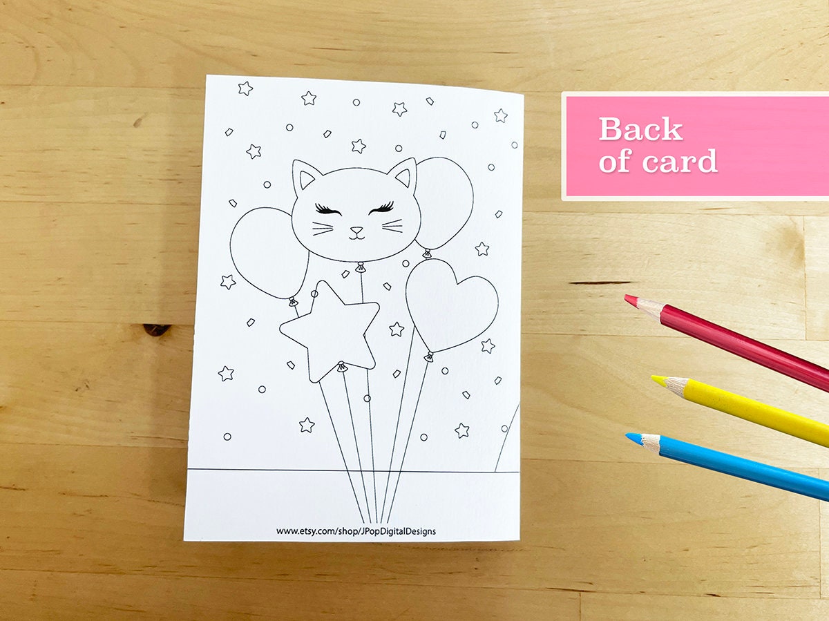 Printable Birthday Card - Unicorn Coloring Page - Unicorns - Print and ...
