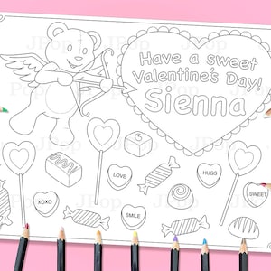 Personalized Coloring Page Valentine's Day Coloring Page Valentine's ...