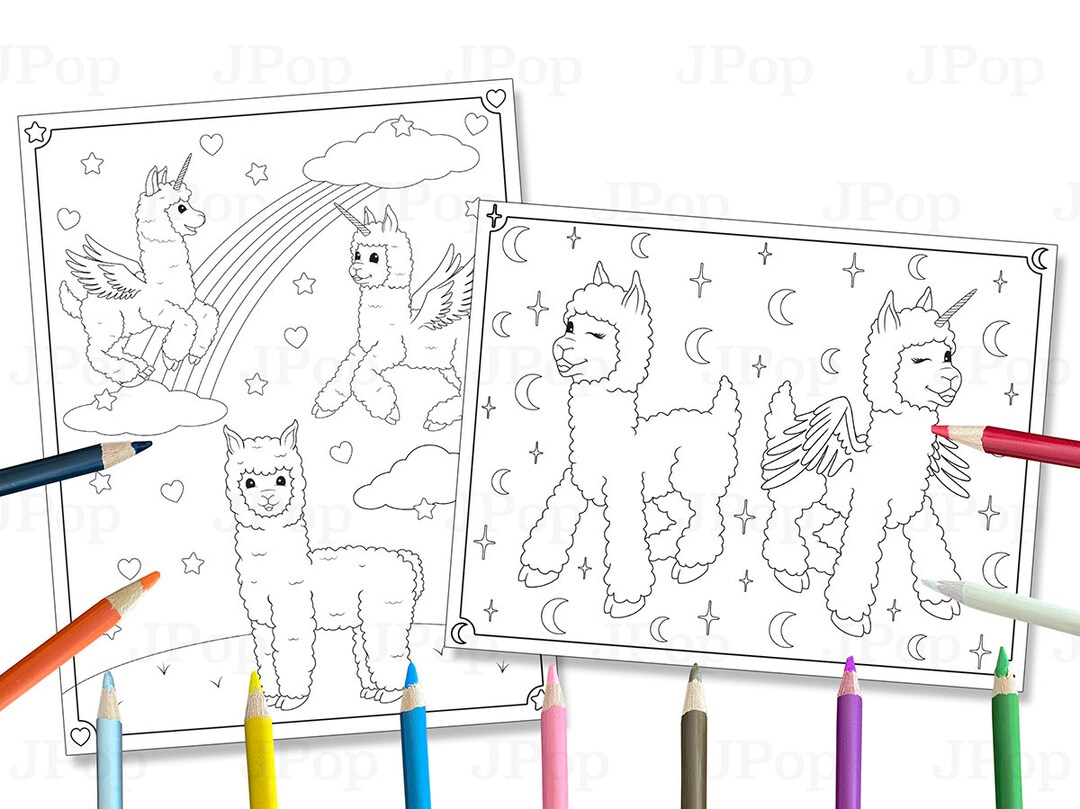 Printable Kawaii Alpacas Coloring Pages - Kawaii Alpacas - Printable ...