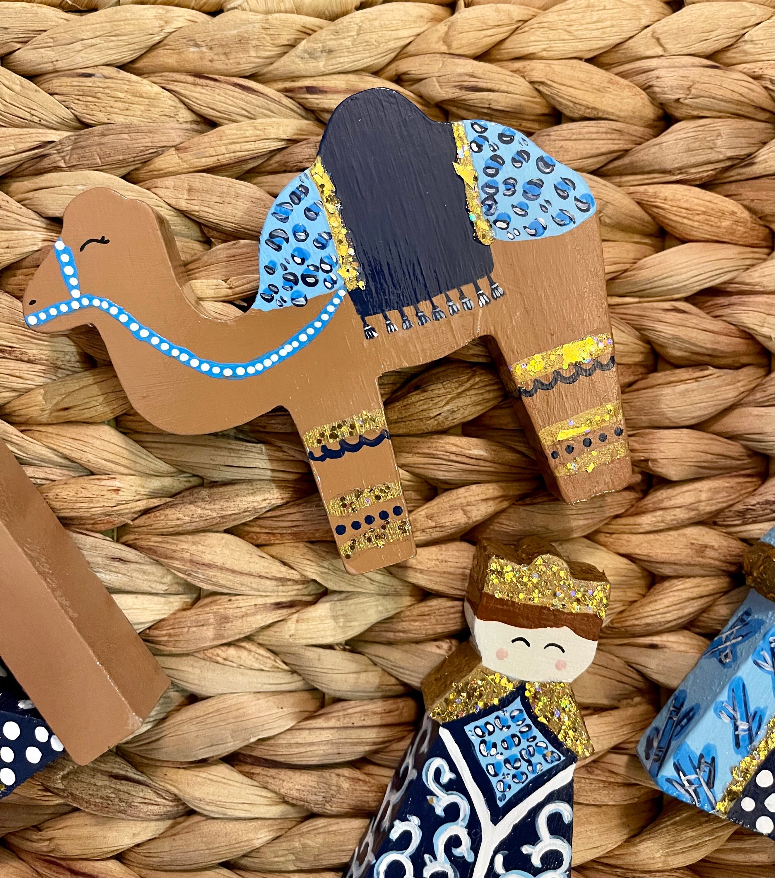 Blue Hand Painted Nativity Scene - Etsy