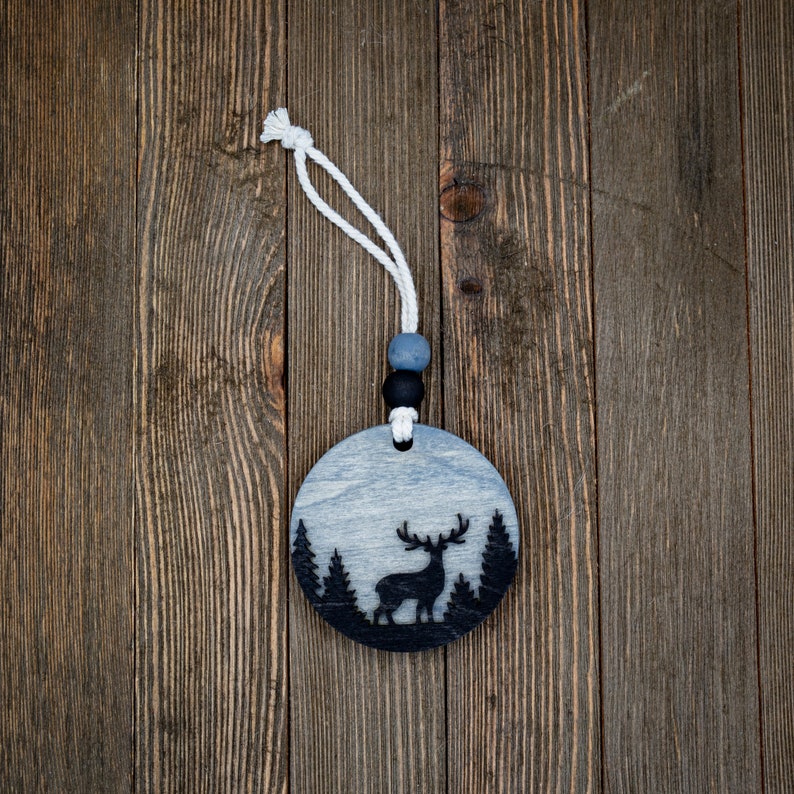 Personalized Wooden Deer Christmas Ornament, Buck Deer Holiday ...