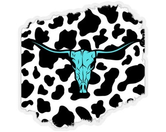 Cow Print Label Sticker - Etsy