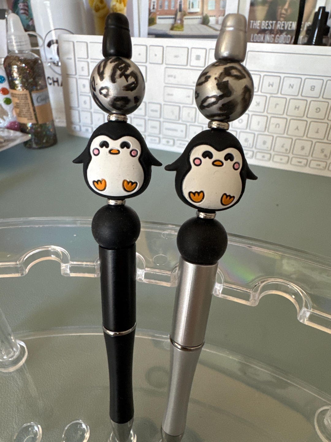 PEN - Adorable Penguin Beaded Pen With Two Ink Refills – A Fun Writing ...