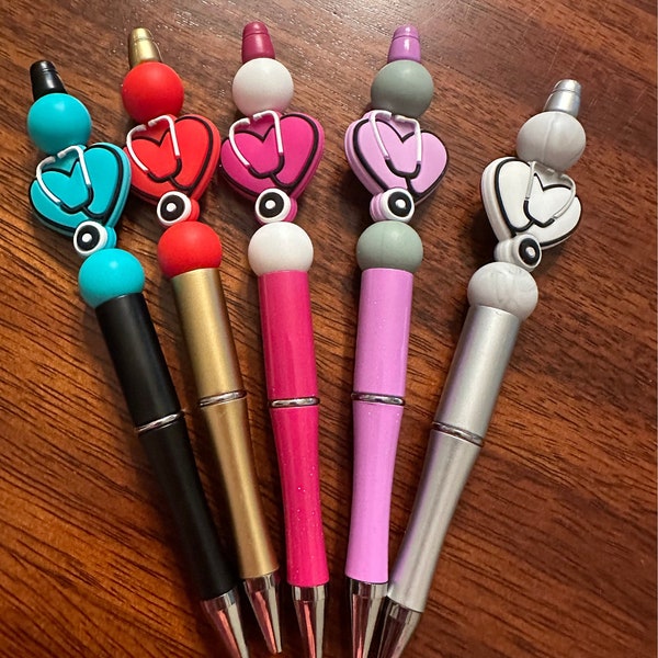Nurse Pens Heart and Stethoscope - Etsy