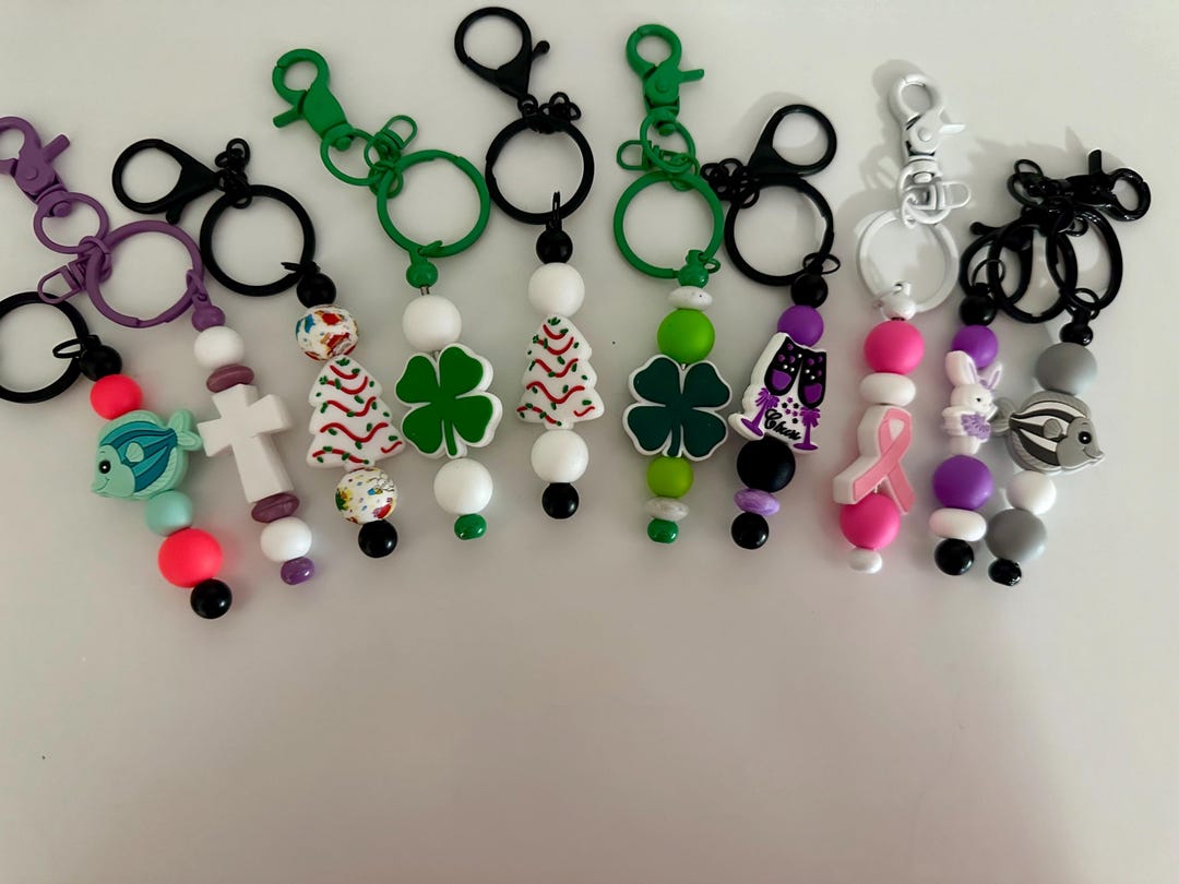 Silicone Beaded Holiday Keychains - Etsy