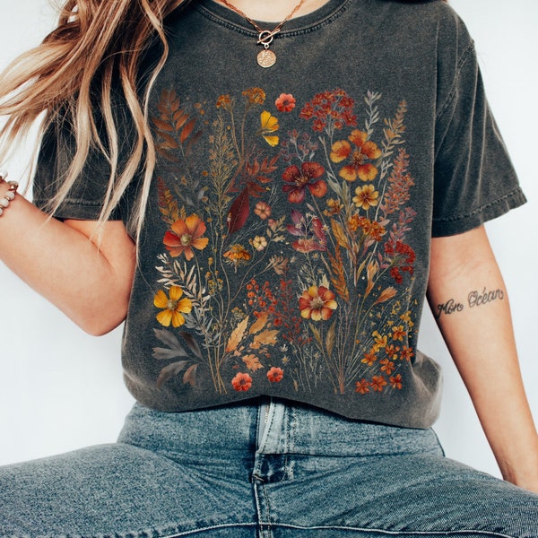 Wildflower Tshirt Comfort Colors, Wild Flowers Shirt, Floral Shirt ...