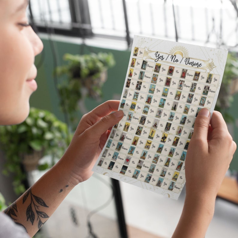 Tarot Cheat Sheet | Tarot Card Yes No Unsure | Tarot Card Workbook ...