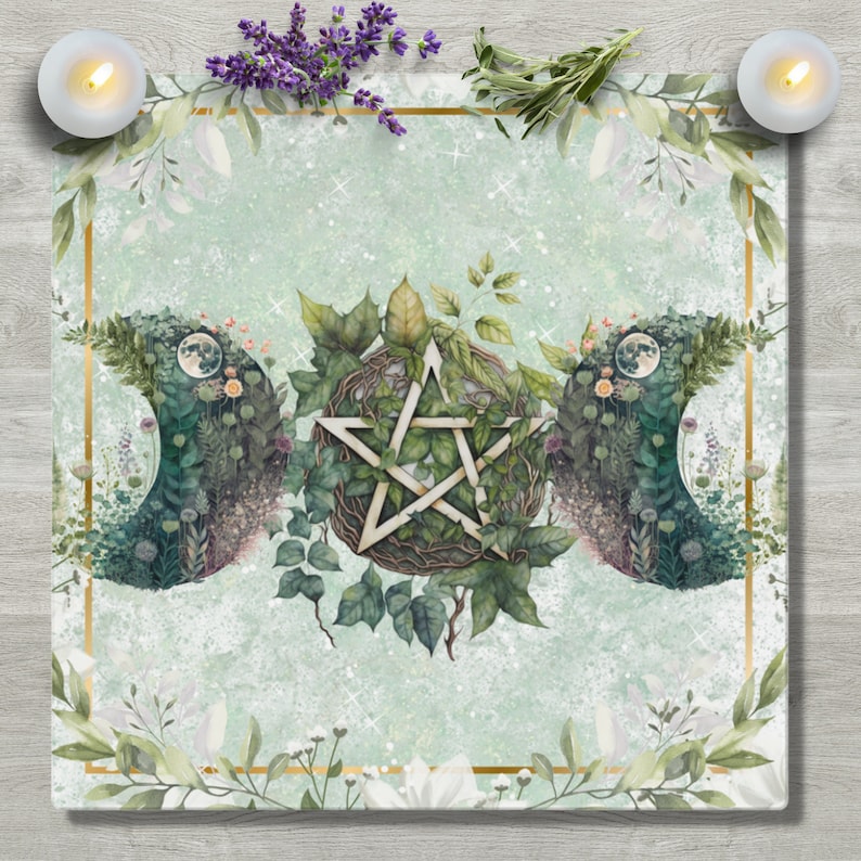 Green Witch Altar Cloth Nature Witch Wicca Altar Cloth Wicca - Etsy