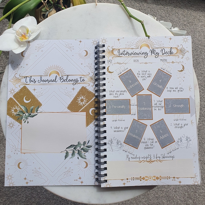 TAROT JOURNAL Gift Tarot Stickers Mini Tarot Planner Tarot Card Tracker ...