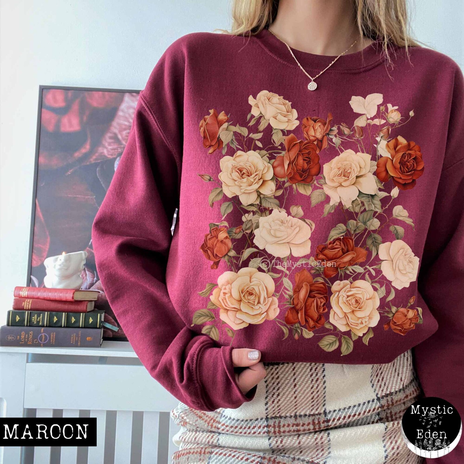 Wildflower Sweatshirt Botanical Sweatshirt Vintage Pressed Flower ...