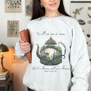 Edgar Allan Poe Sweatshirt Dreamcore Cottagecore Sweater Poet Shirt Poe ...