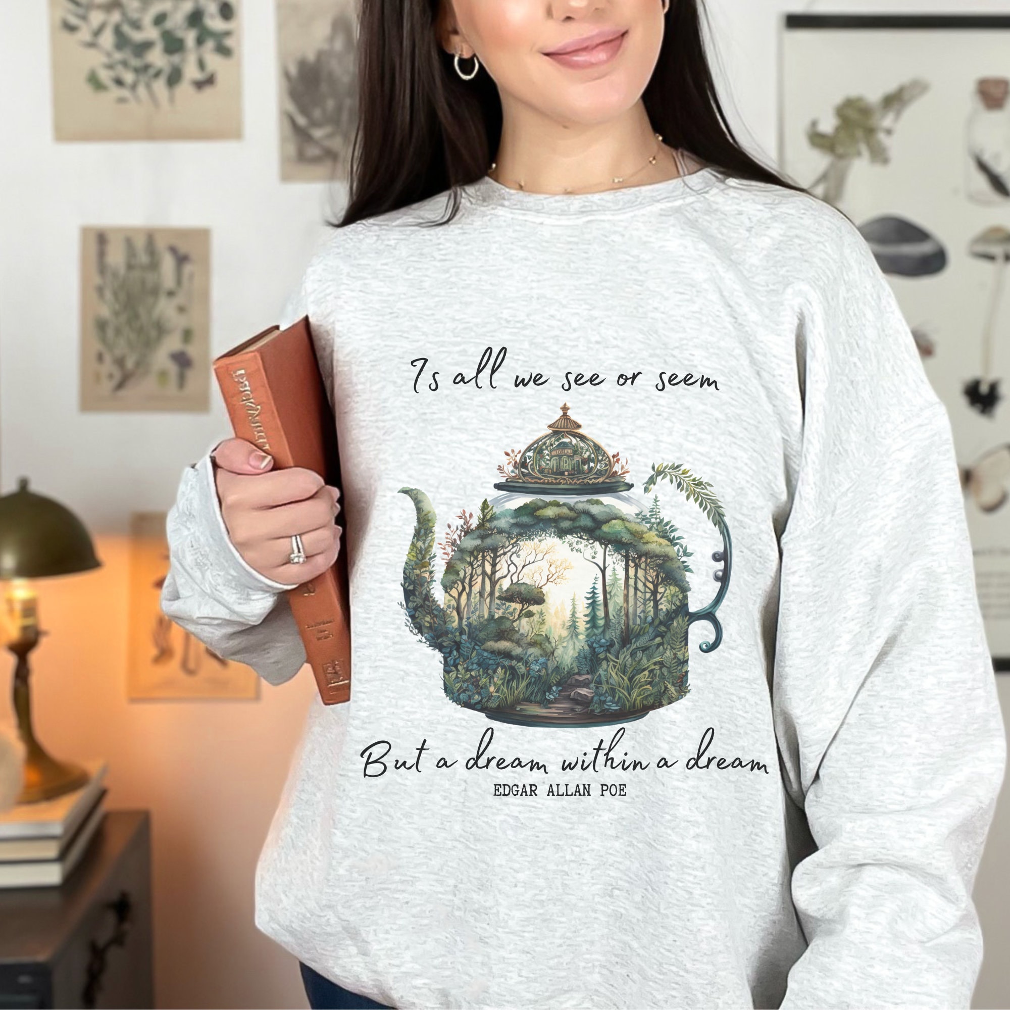 Edgar Allan Poe Sweatshirt Dreamcore Cottagecore Sweater Poet - Etsy ...