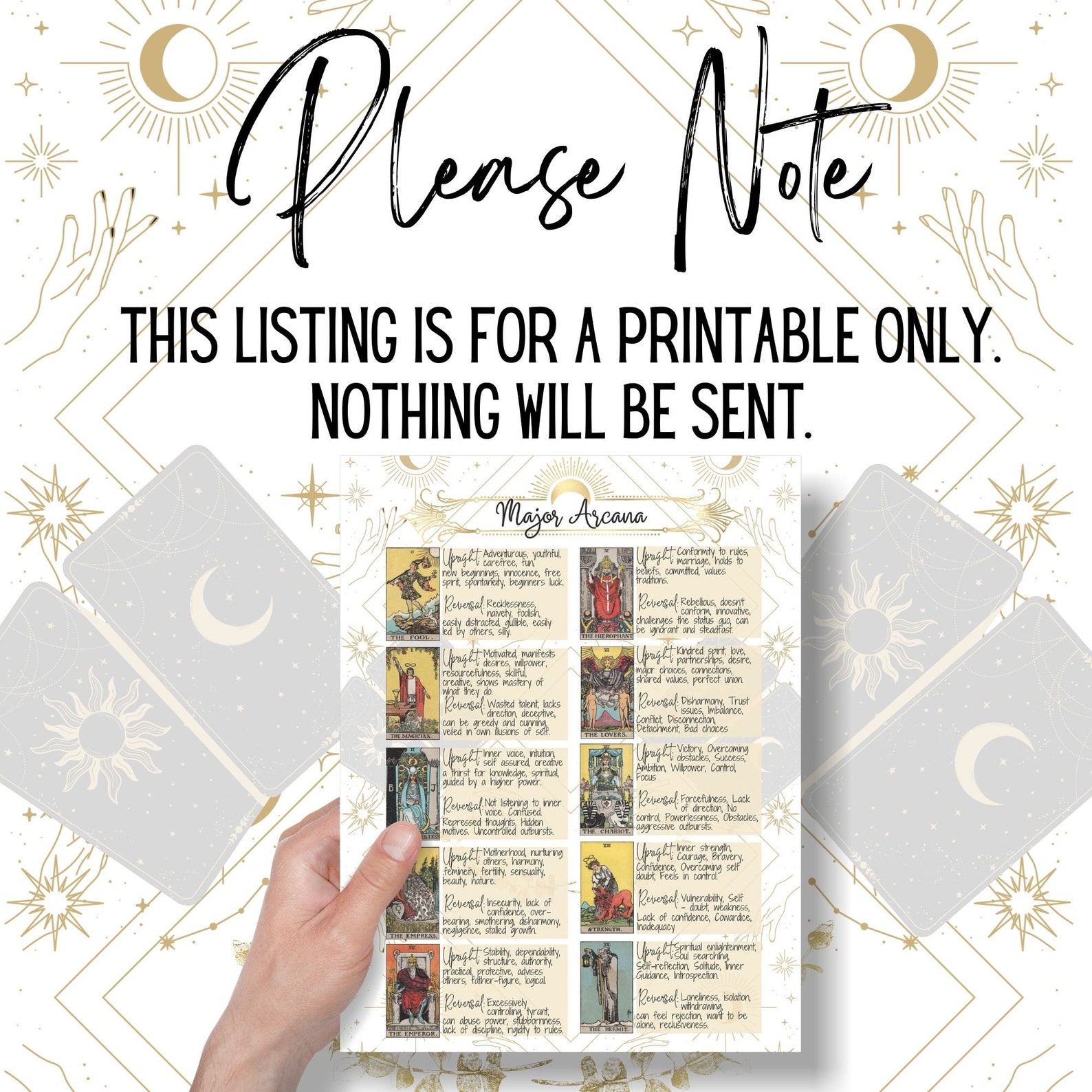 MAJOR ARCANA TAROT Cheat Sheet and Minor Arcana Tarot Cheat Sheet ...