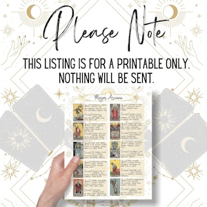 MAJOR ARCANA TAROT Cheat Sheet and Minor Arcana Tarot Cheat Sheet ...