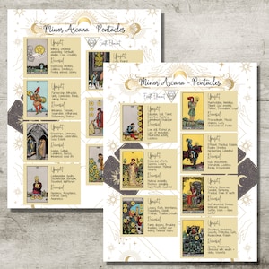 MAJOR ARCANA TAROT Cheat Sheet and Minor Arcana Tarot Cheat Sheet ...