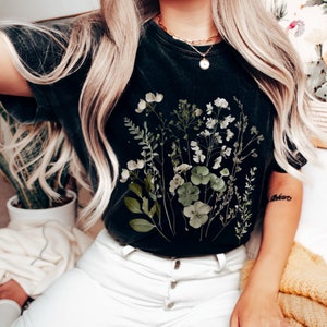 Vintage Pressed Flowers Cottagecore Shirt Gobilincore Shirt Boho ...