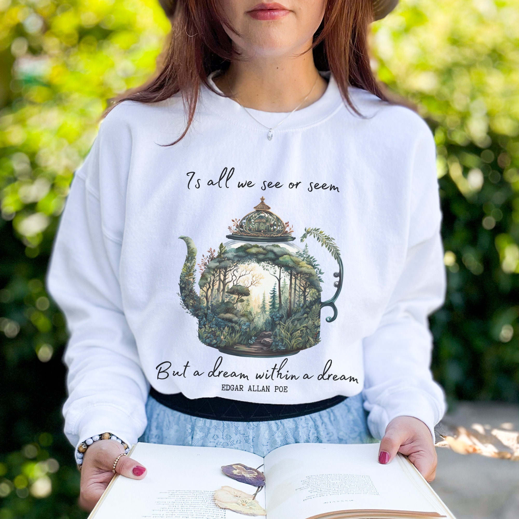 Edgar Allan Poe Sweatshirt Dreamcore Cottagecore Sweater Poet - Etsy ...