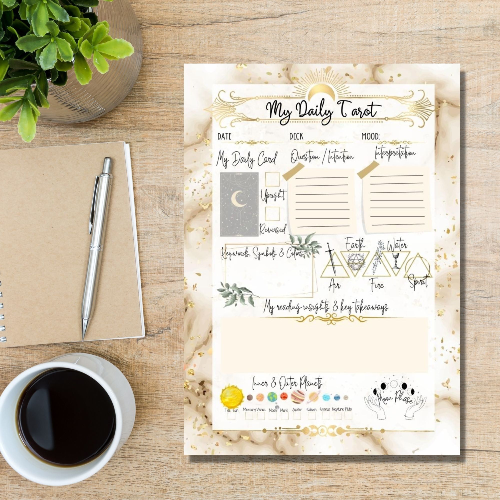 One Card DAILY TAROT SPREAD Daily Tarot Journal Daily - Etsy