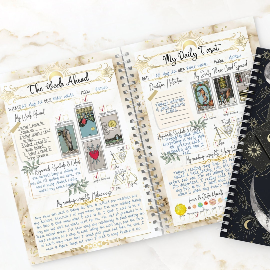 TAROT JOURNAL Gift Tarot Stickers Mini Tarot Planner Tarot Card Tracker ...