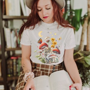 Cat Shirt Cat Cottagecore Shirt Cute Cat Shirt Forestcore Shirt Granola ...