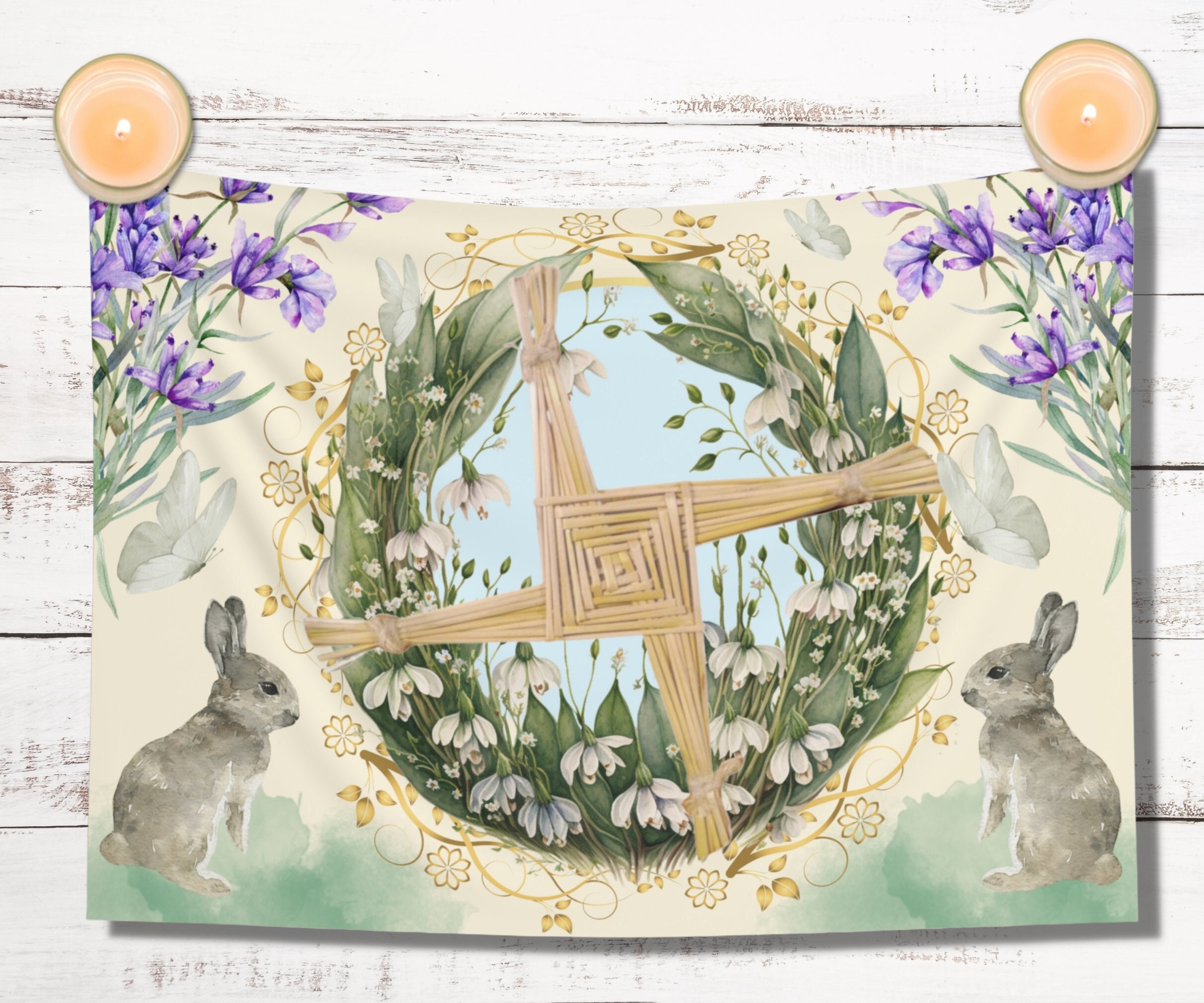 Imbolc Altar Cloth Imbolg Altar Cloth Spring Altar Cloth Imbolc Wreath ...