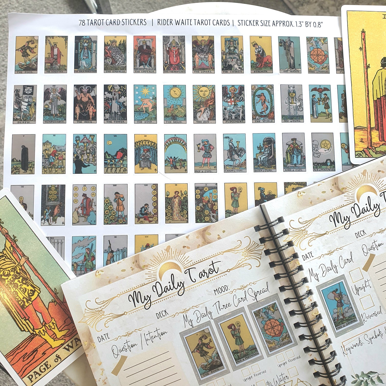 TAROT JOURNAL Tarot Stickers Tarot Planner Tarot Card - Etsy
