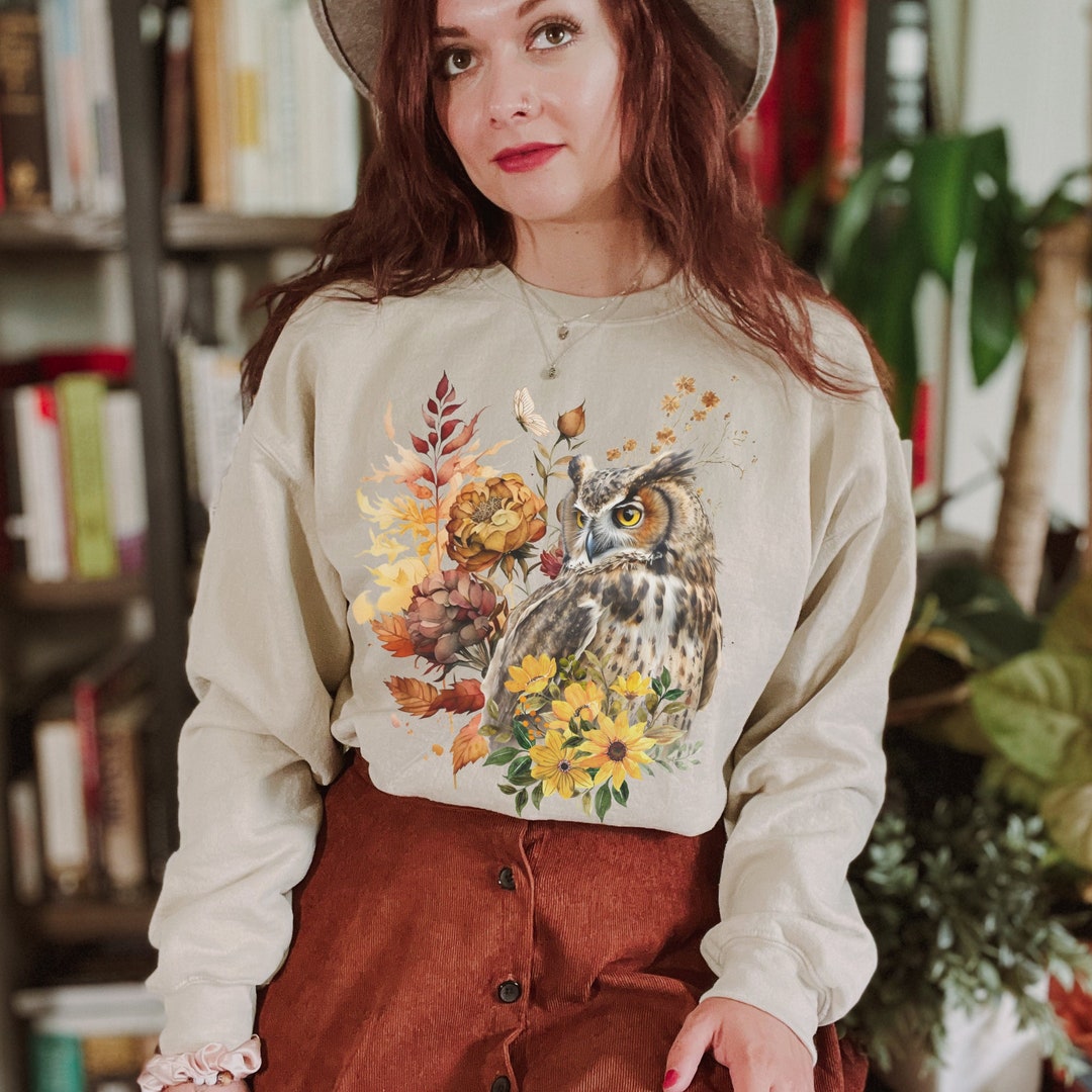 Cottagecore Sweater Owl Sweatshirt Forestcore Clothing Granola Girl ...