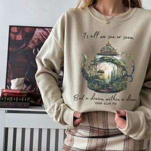Edgar Allan Poe Sweatshirt Dreamcore Cottagecore Sweater Poet Shirt Poe ...