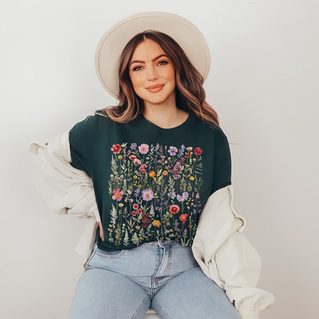 Cottagecore Shirt Goblincore Shirt Boho Wildflowers Shirt Nature Shirt ...
