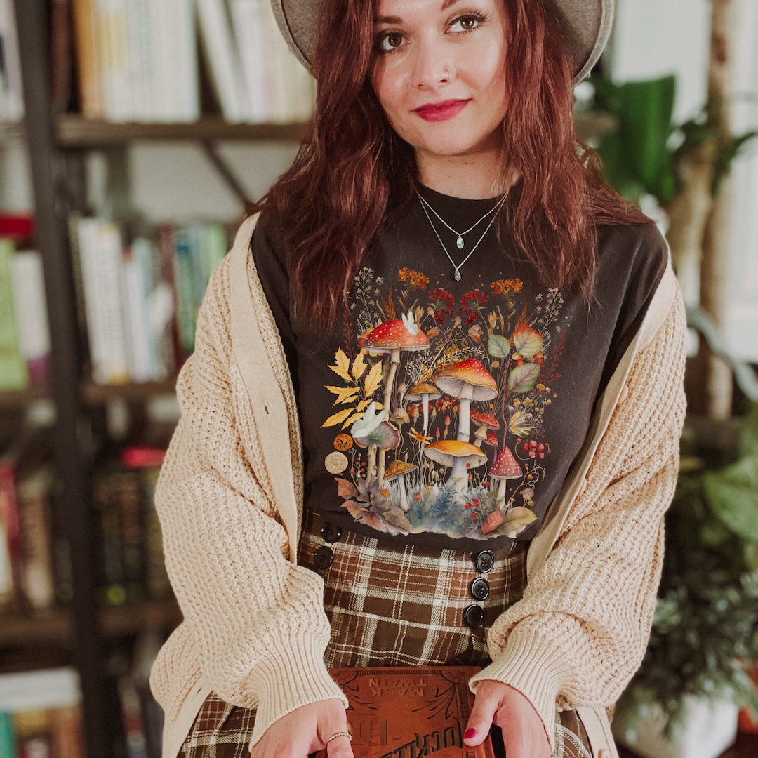 Mushroom Shirt Goblincore Shirt Cottagecore Shirt Fairycore Shirt ...