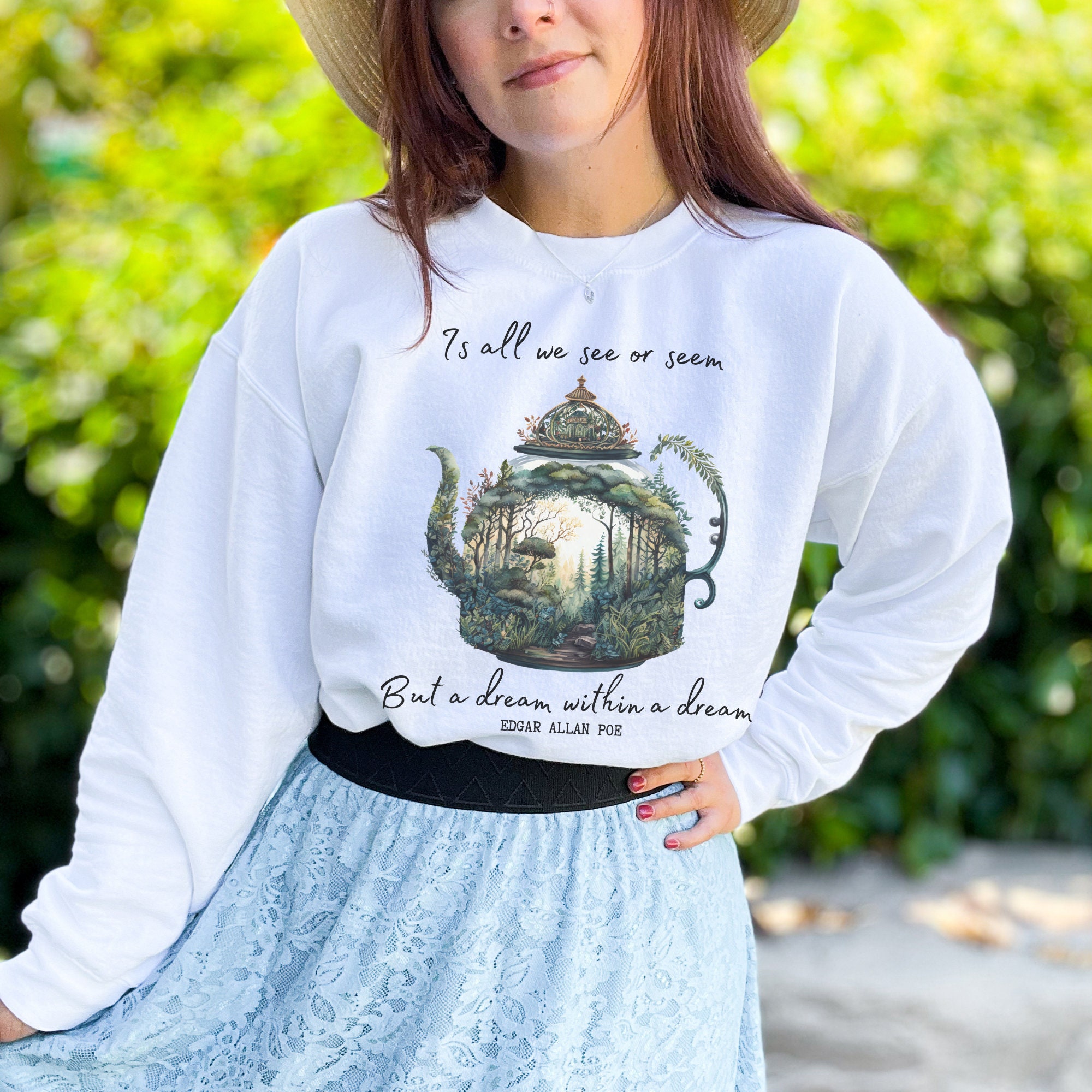 Edgar Allan Poe Sweatshirt Dreamcore Cottagecore Sweater Poet - Etsy ...