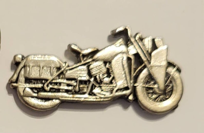 Vintage Enamel Pins // Set of 4 // Motorcycle Biker Pins // Bald Eagle ...