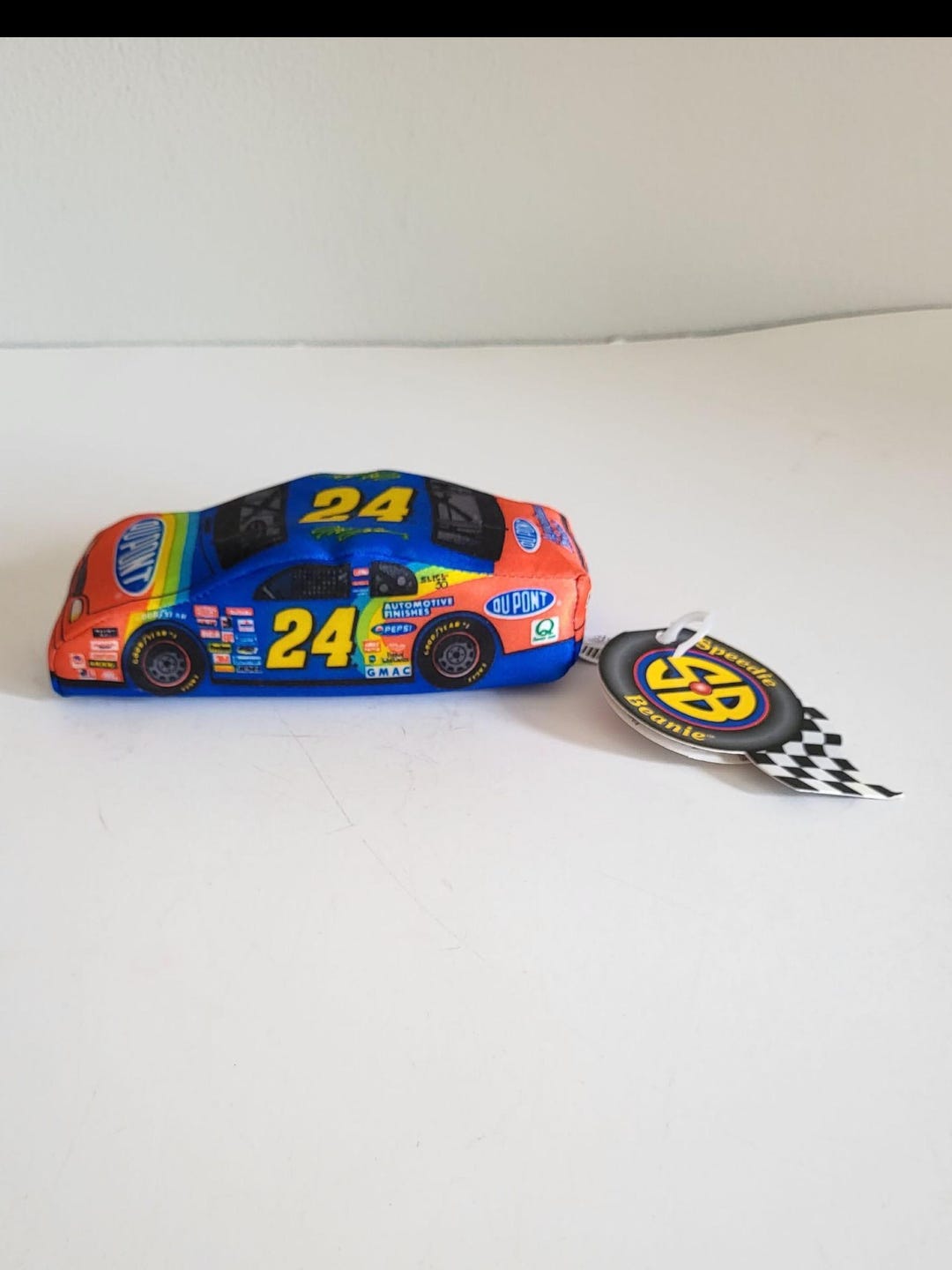 Vintage Jeff Gordan #24 Dupont NASCAR Plush Toy Car - Speedie Beanie ...