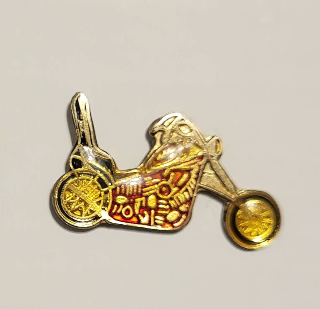 Vintage Enamel Pins // Rare Motorcycle Pins // Mean Motor Machine // Biker Pins // Harley ...