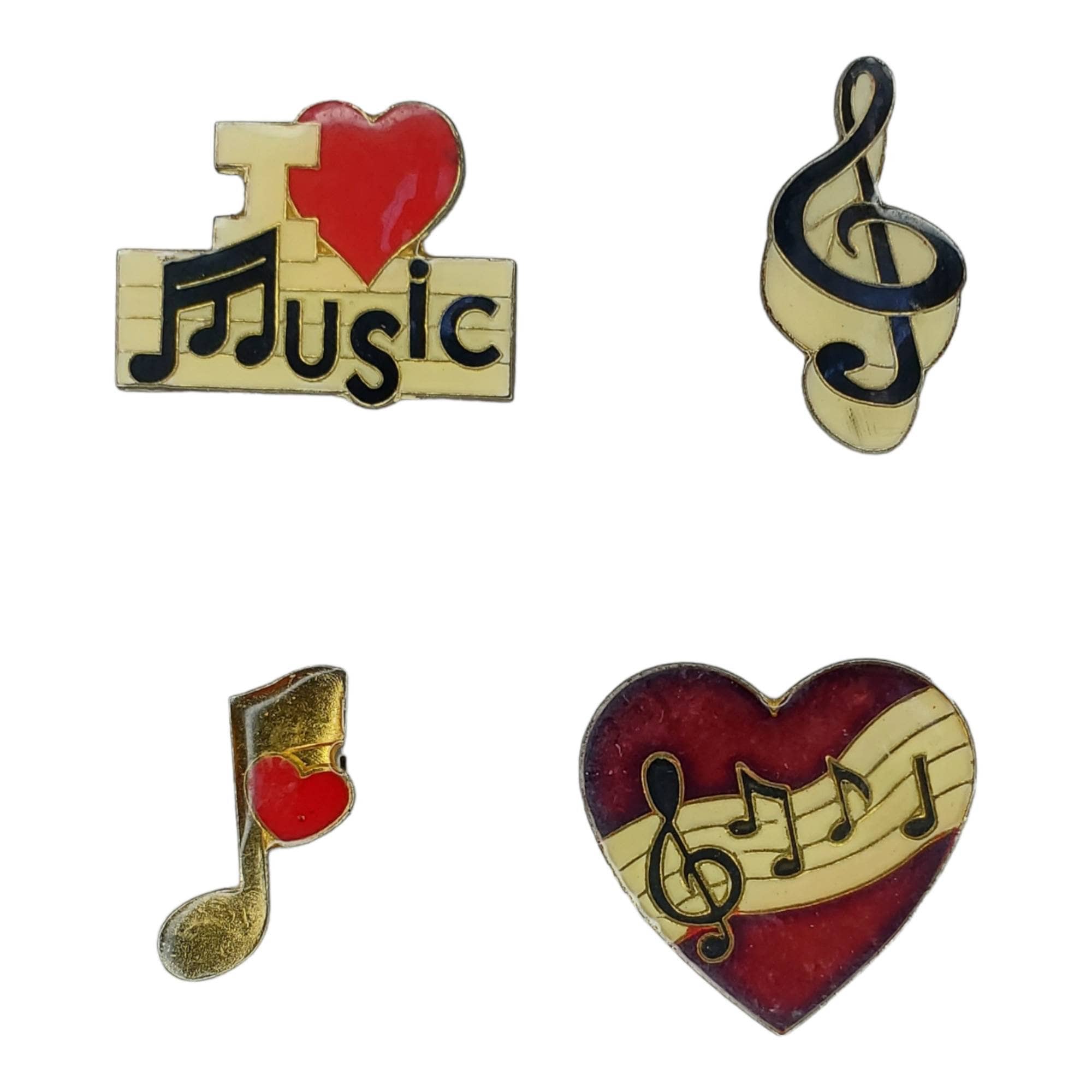 Vintage Enamel Music Pins // Music Notes // I Love Music // - Etsy