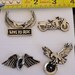 Vintage Enamel Pins // Set of 4 // Motorcycle Biker Pins // Bald Eagle ...
