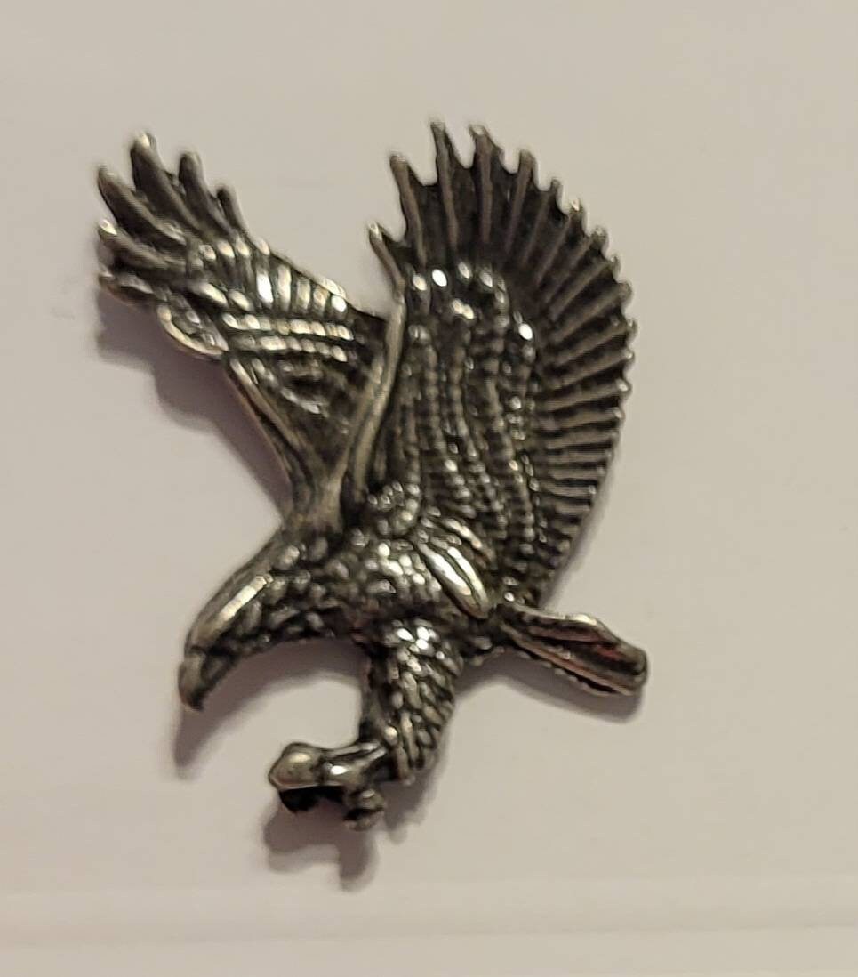Vintage Enamel Pins // Set of 4 // Bald Eagle Lapel Pins // Motorcycle ...